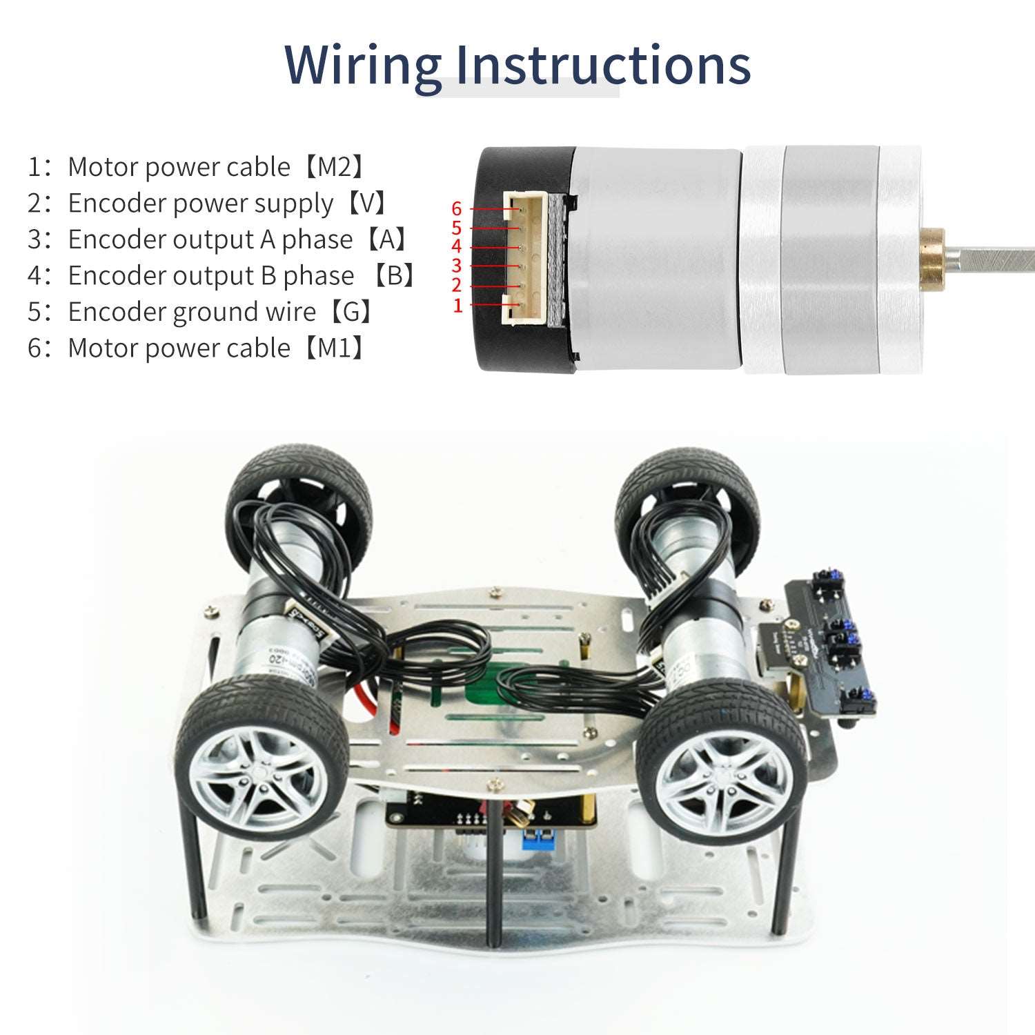 310 DC Gear Motor with Encoder(Reduction ratio 1:20) For Smart Car
