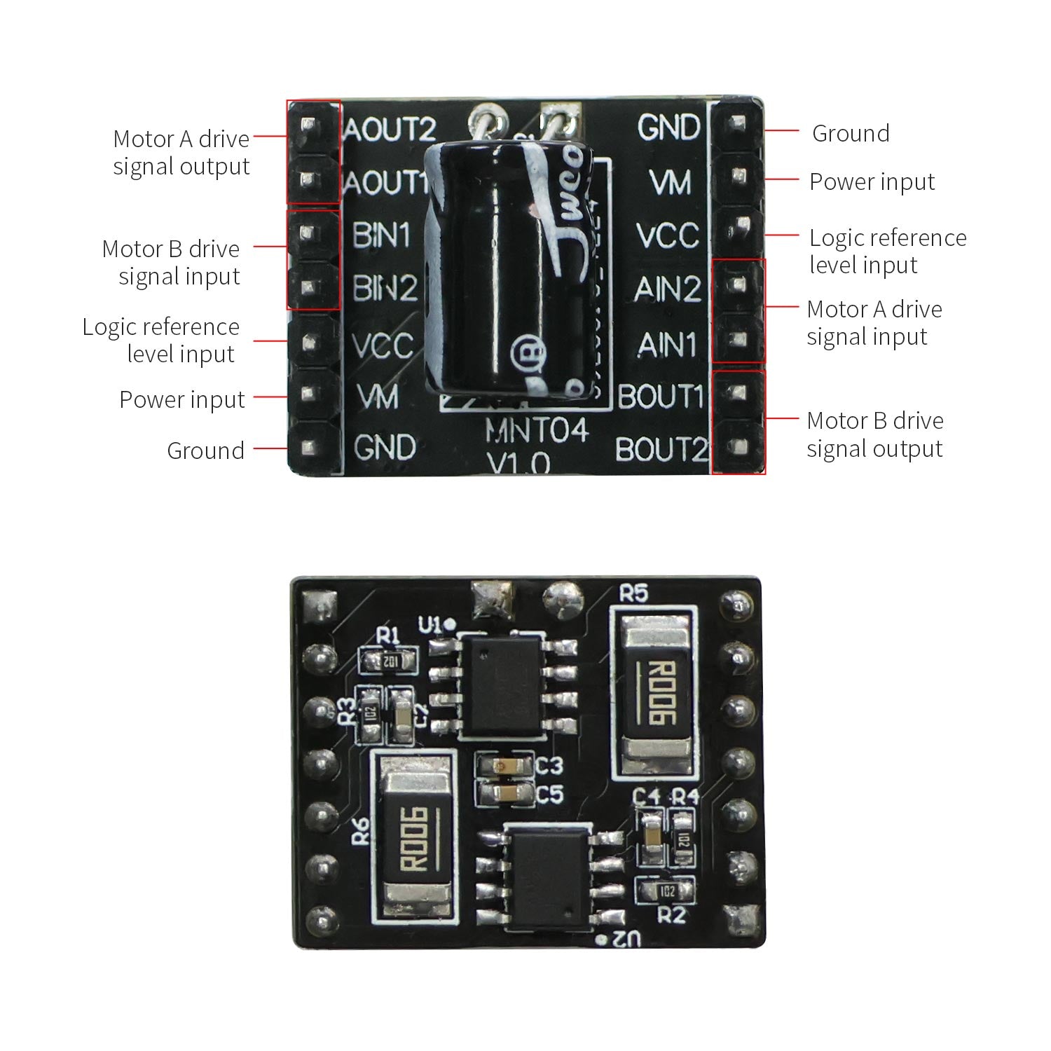 2-Channel Motor Drive Module AT8236 Chip Support 5-12V Power Supply