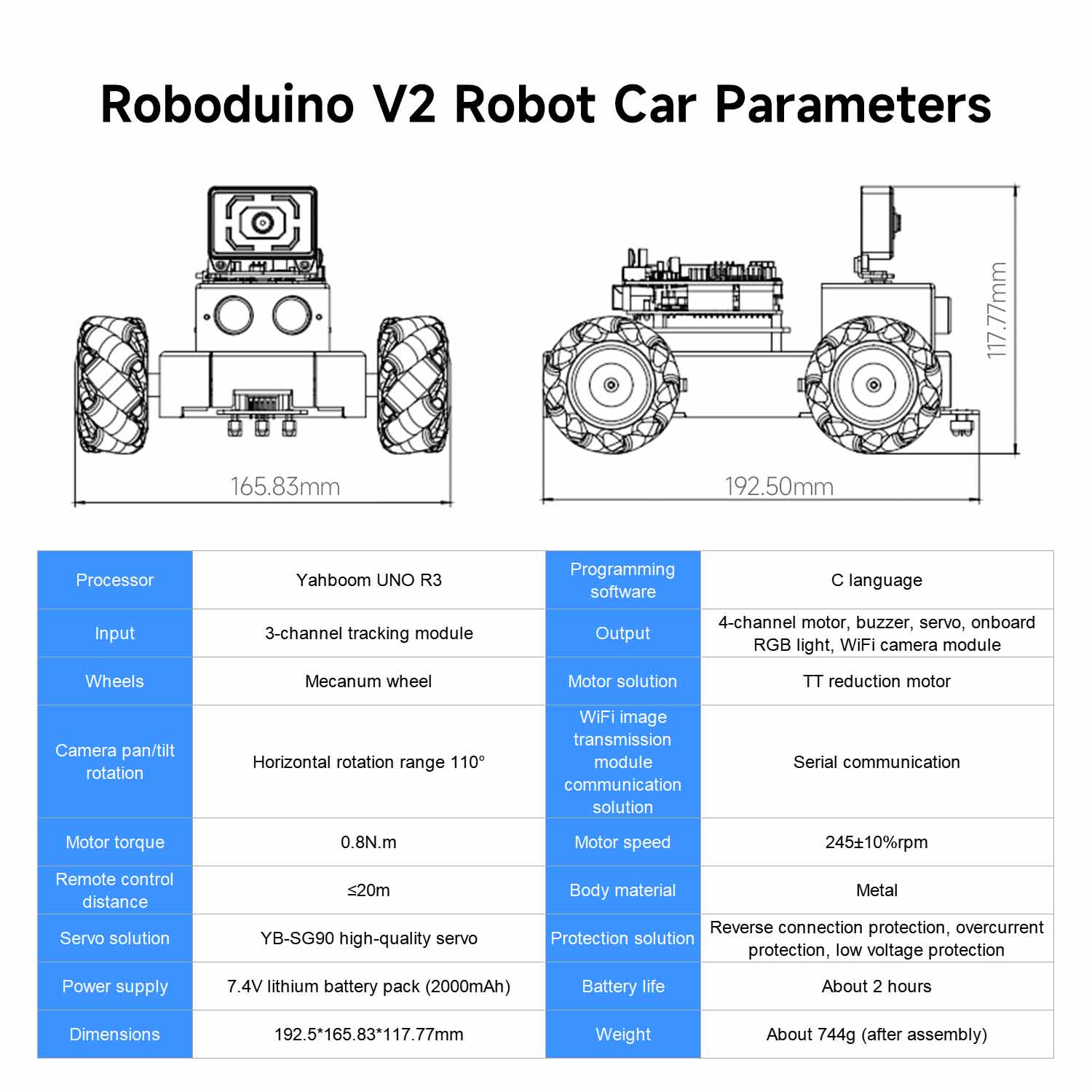 Roboduino V2 Robot Car with ESP32 WiFi camera for Arduino UNO