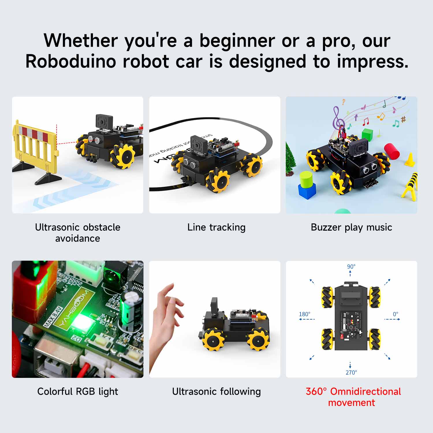 Roboduino V2 Robot Car with ESP32 WiFi camera for Arduino UNO