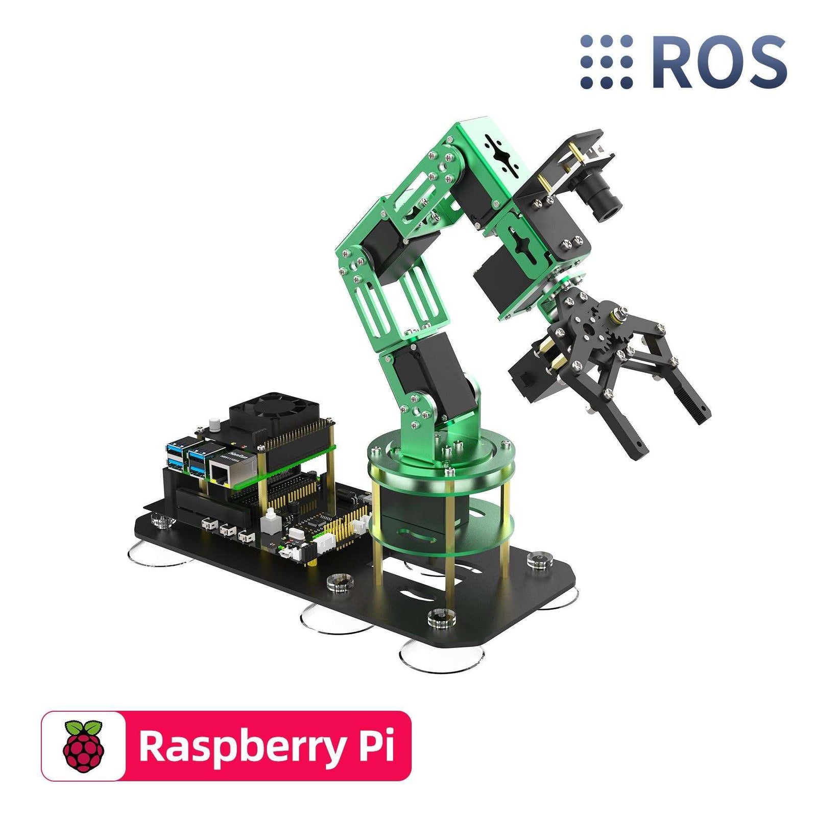 6DOF RaspebrryPi Robotic Arm with HD Camera Use ROS Python Programming