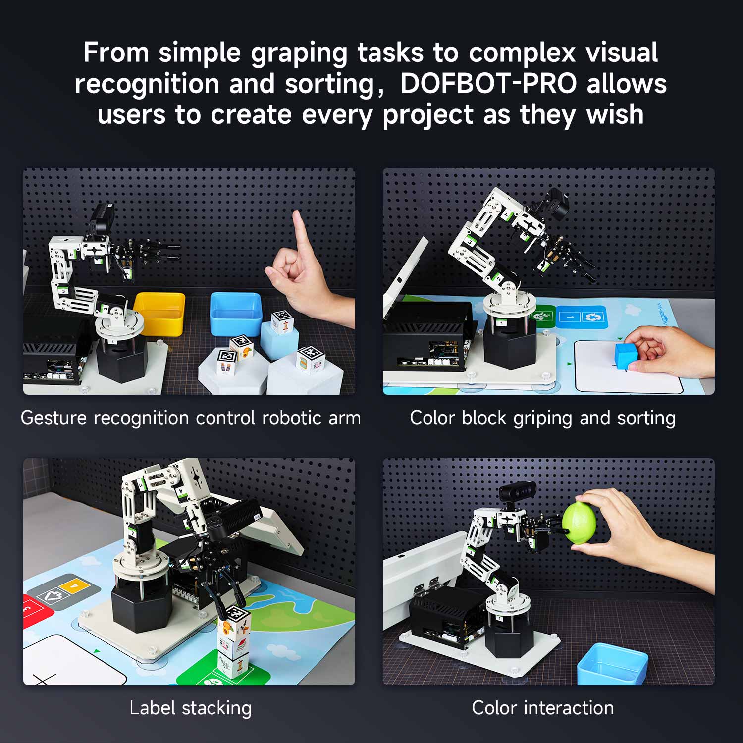 DOFBOT Pro 3D Depth Vision Robotic Arm for NANO 4GB/Orin NANO/Orin NX