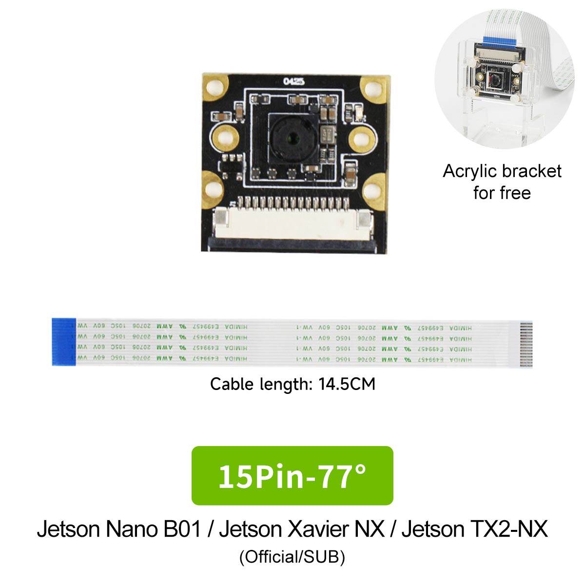 HD AI camera 8MP CSI IMX219 for Jetson NANO/Xavier NX/TX2 NX board
