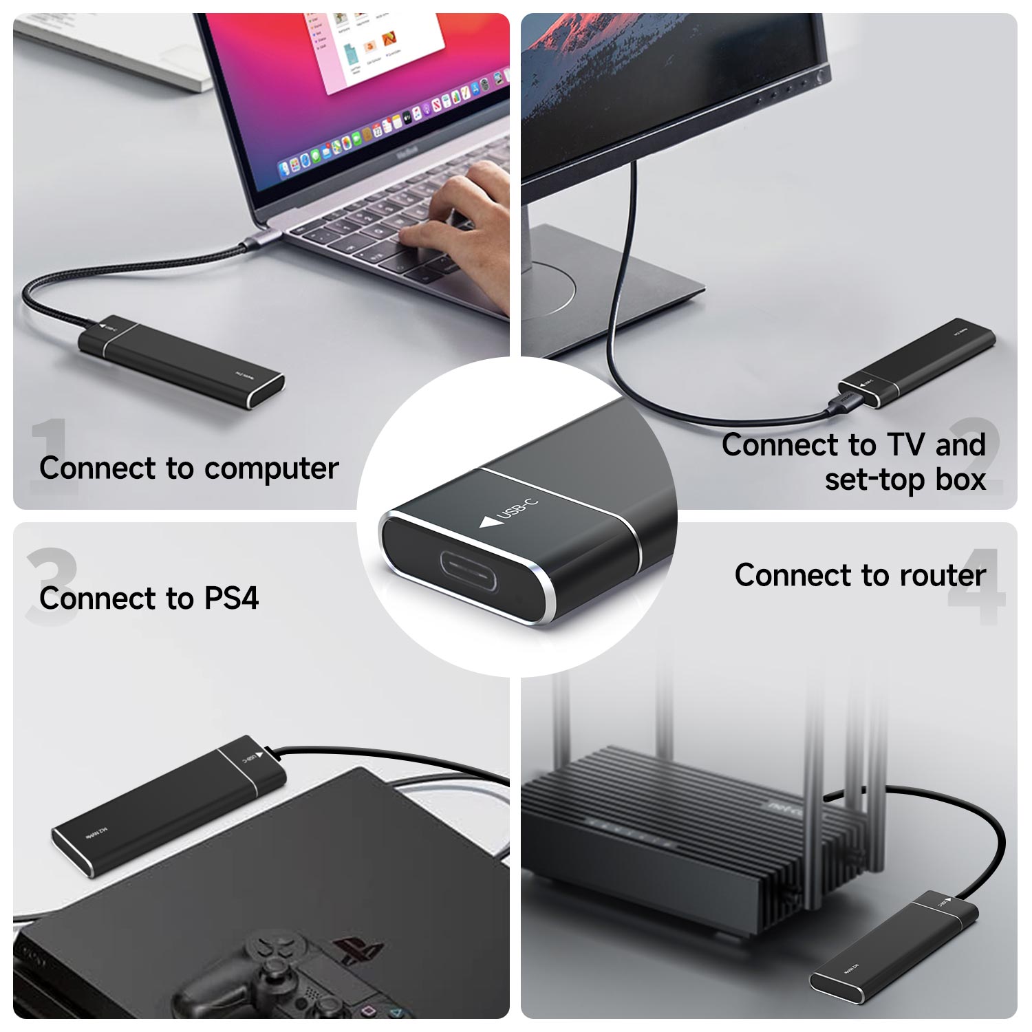 M.2 SSD Enclosure Support NVMe Protocol and M Key/B&M Key Interface