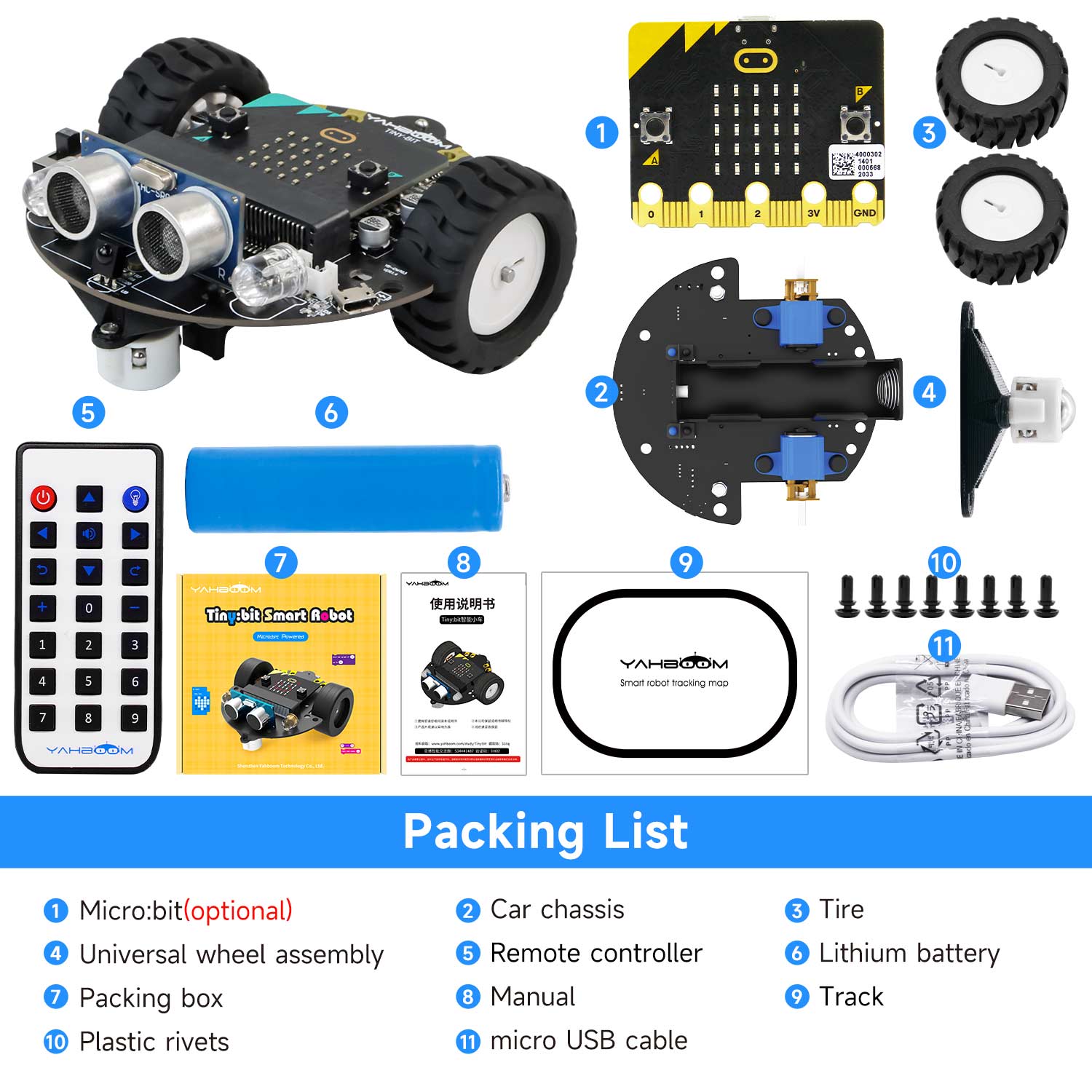 Yahboom Microbit Robot Car Kit Programmable Toys MakeCode Programming