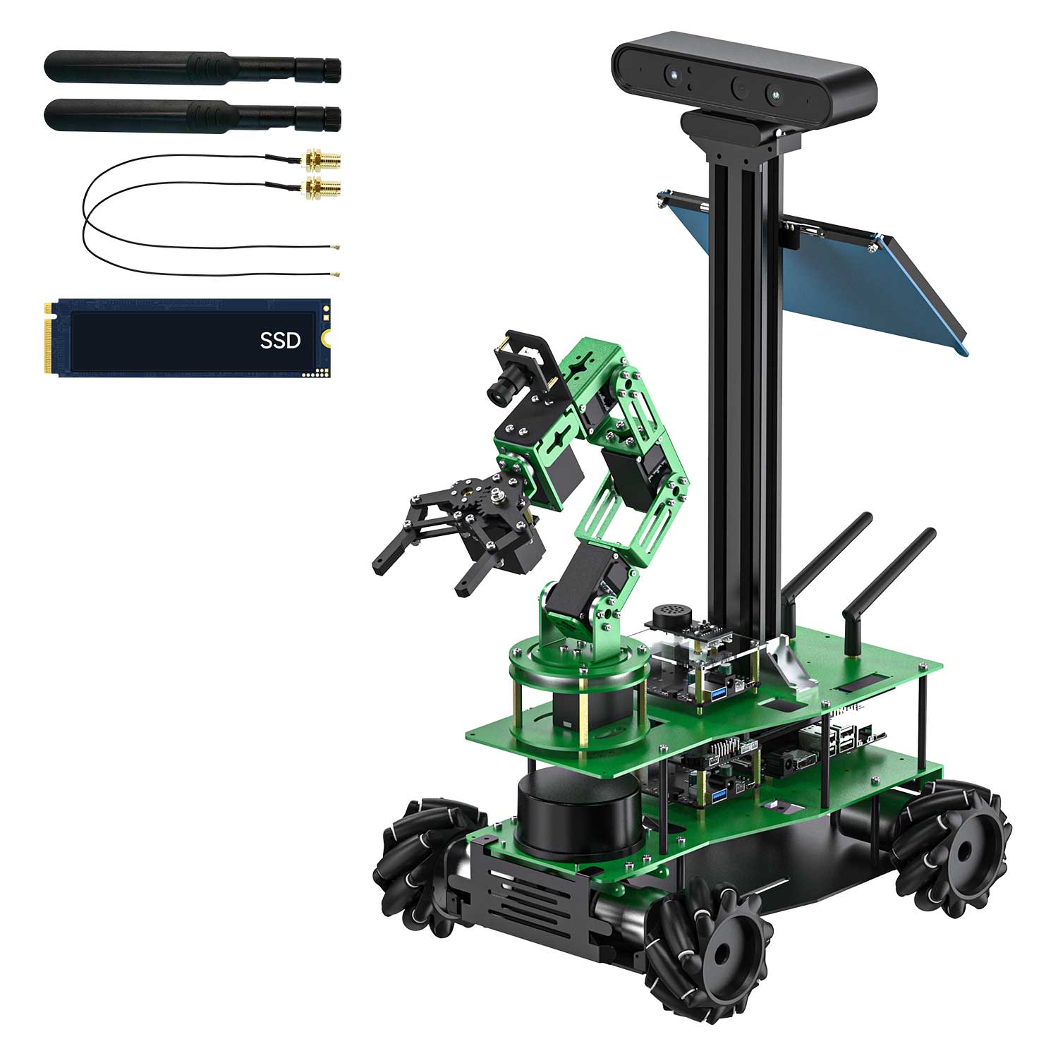 ROS Educational Robot with 6DOF Robotic Arm for RPi 5 NVIDIA Jetson