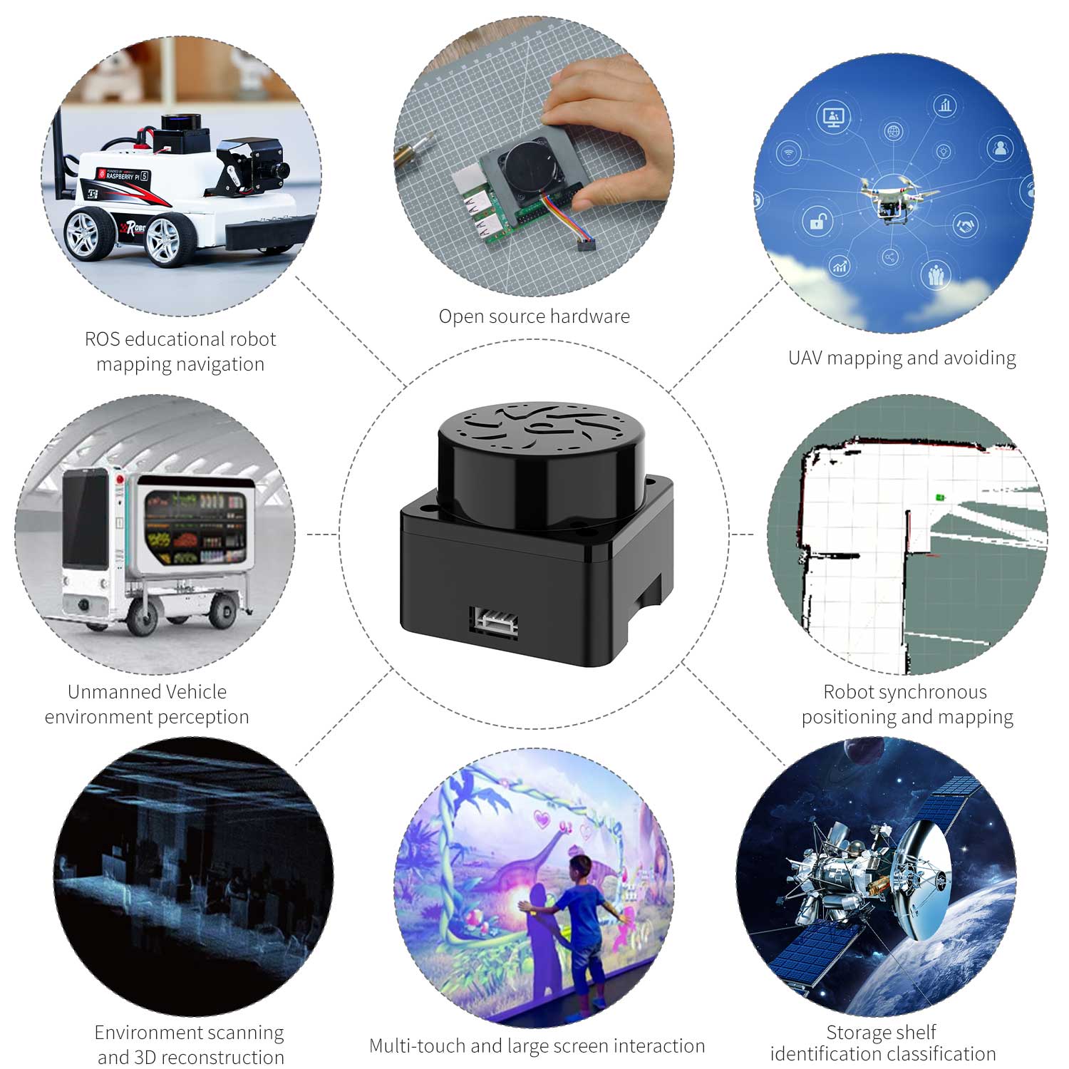 EAI T-MINI-Plus Lidar(3.39cm*3.86cm) TOF Ranging 12M Support ROS1 ROS2