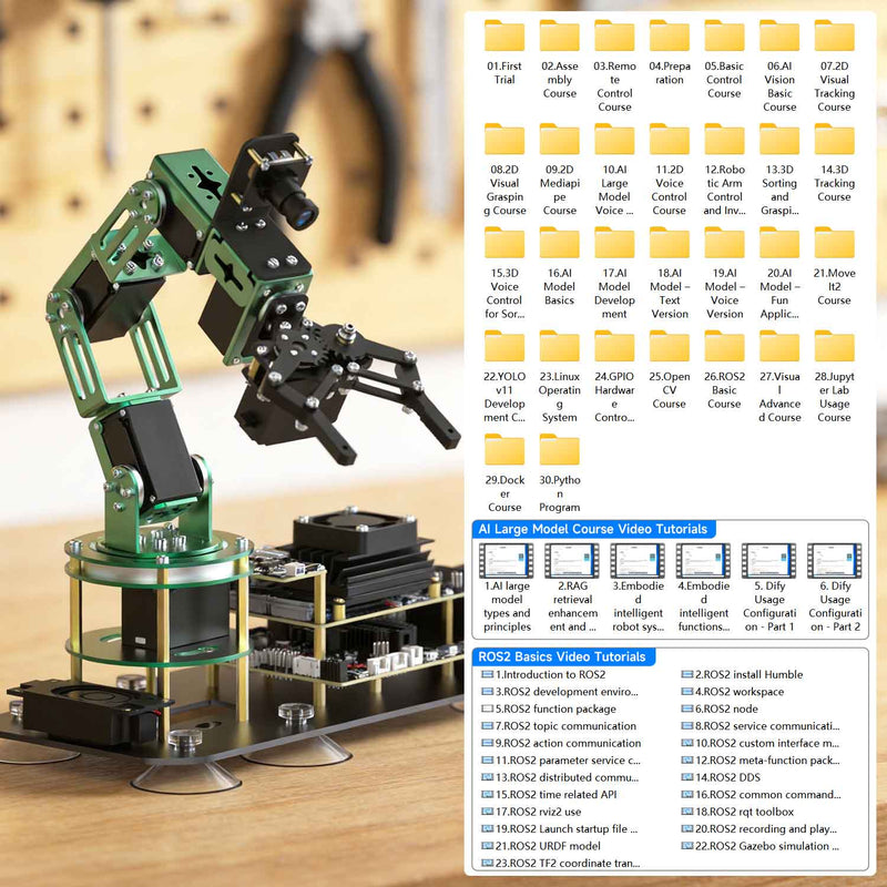 6DOF AI Visual Robotic Arm ROS2 Educational Robot for JETSON NANO 4GB