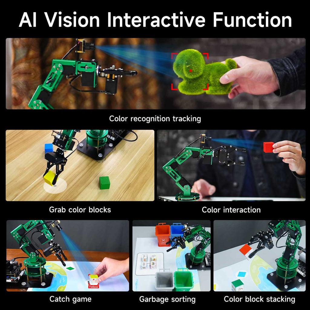 6DOF RaspebrryPi Robotic Arm with HD Camera Use ROS2 Python Programming