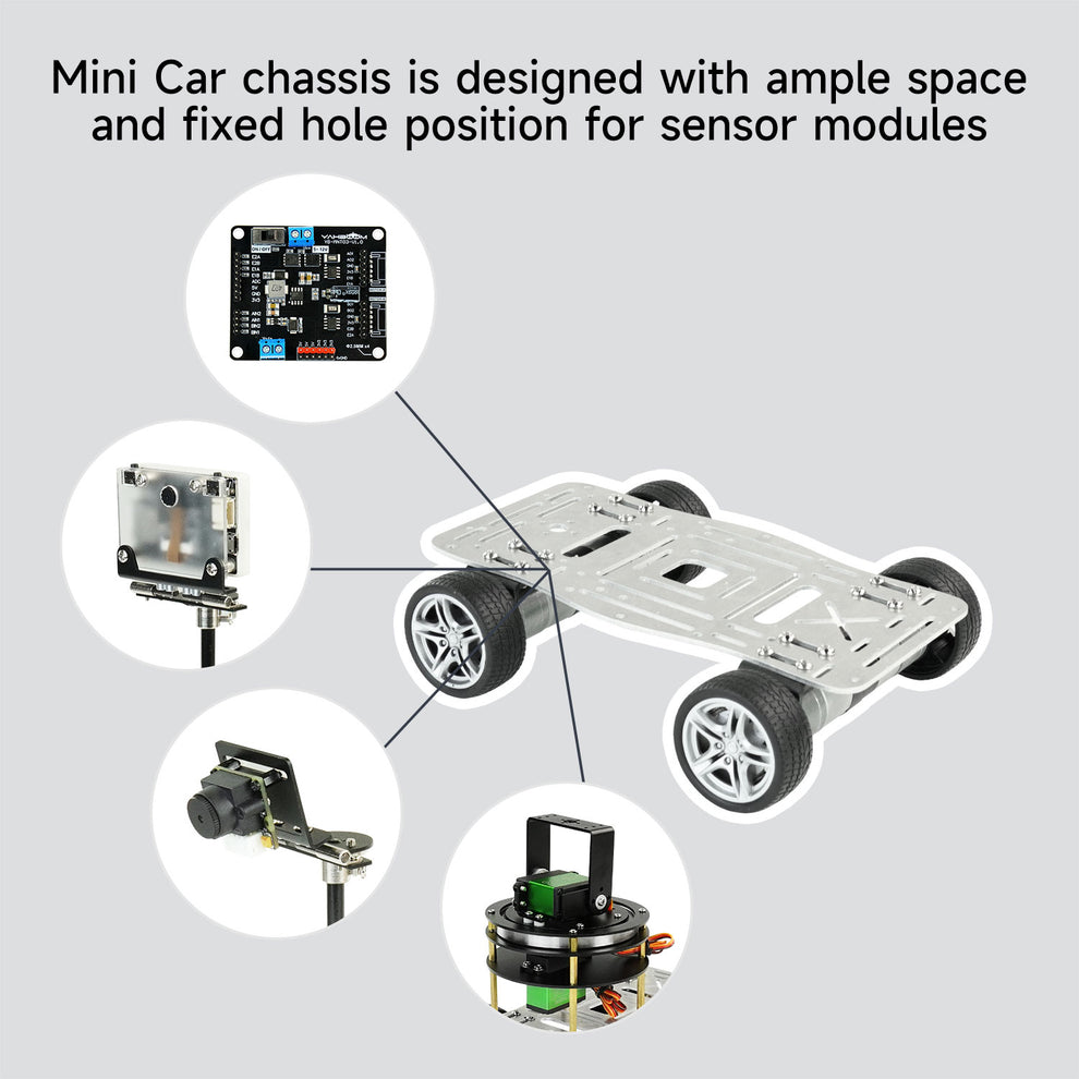 Yahboom Mini Smart Car Chassis Kit With 310 Encoder Motor for RC Car