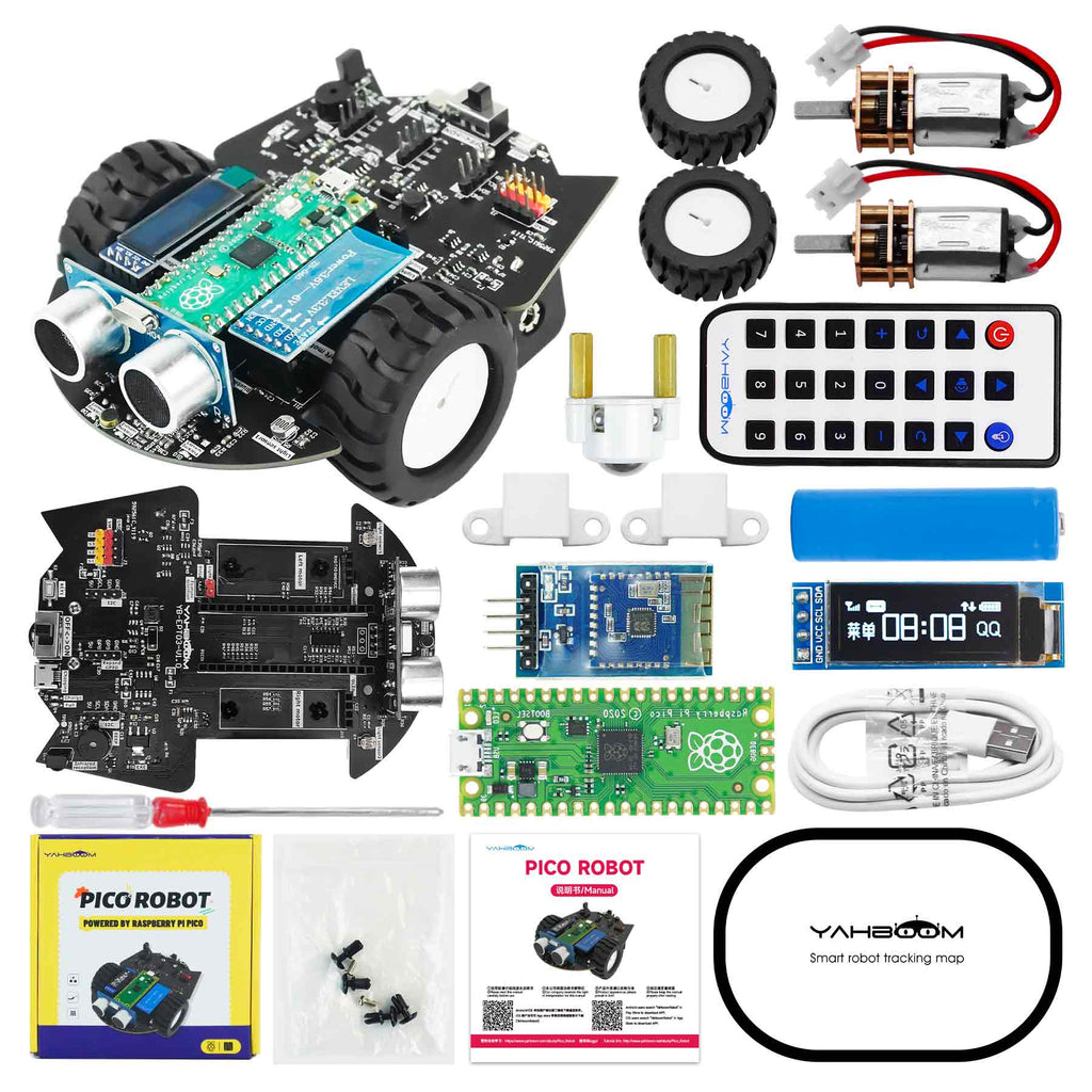 Yahboom Raspberry Pi Pico Car Robot Kit Adopt Micropython Programming
